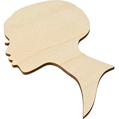 12 Inch African Women Face Silhouette Wood Shapes 3pc Unfinished No ...