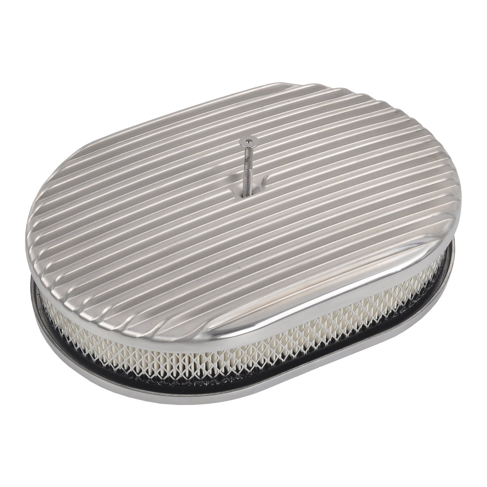 12 Inch Air Cleaner Kit Oval Full Finned Polished Aluminum - Walmart.com