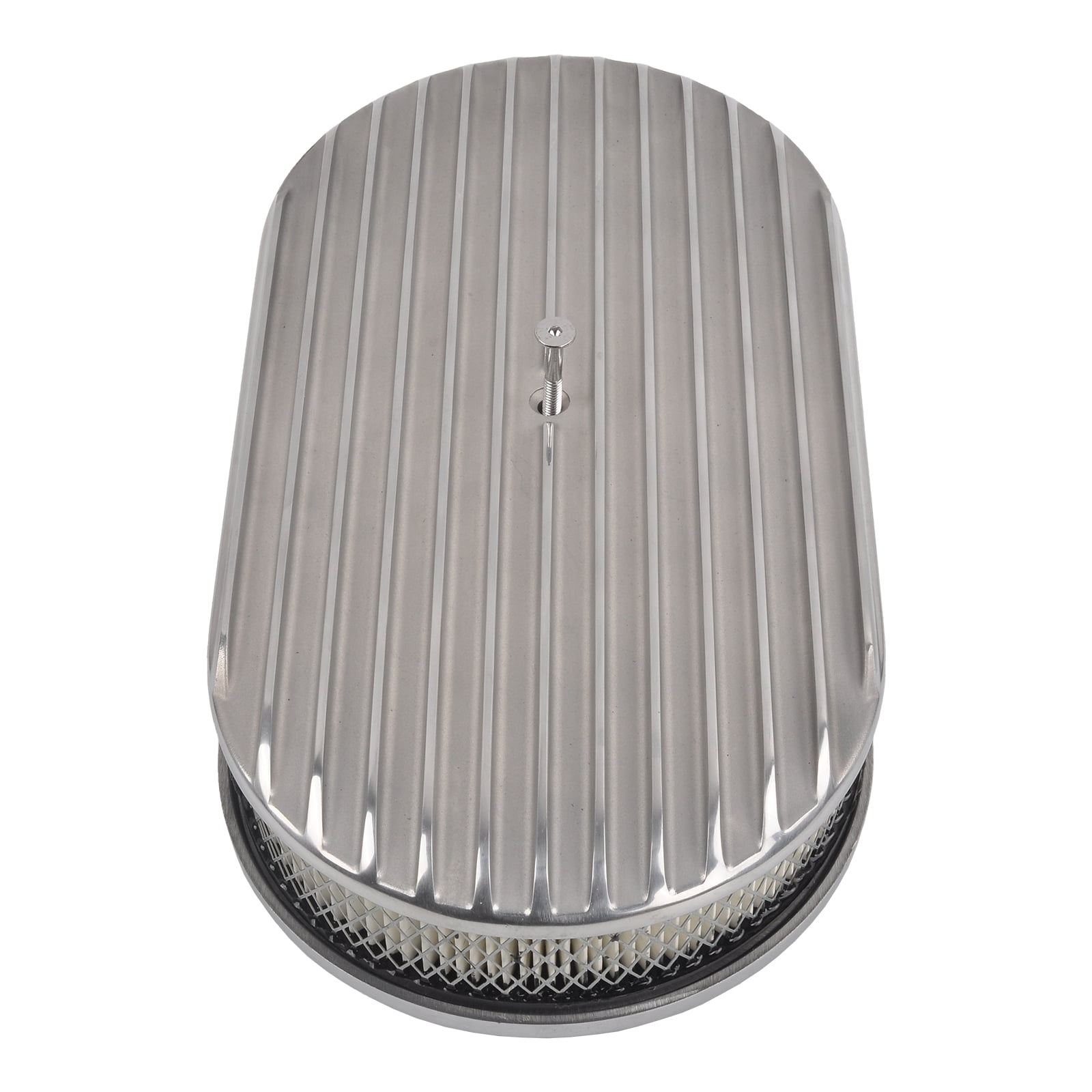 15 Inch Air Cleaner Kit Oval Full Finned Polished Aluminum - Walmart.com