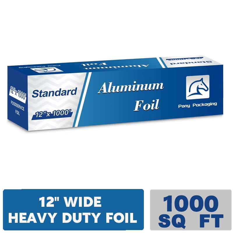 Pony Packaging Aluminum Foil Roll, 12"x1000', Heavy Duty, Industrial ...