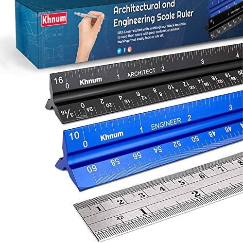 12-Inch Architectural and Engineering Scale Ruler Set (Imperial ...