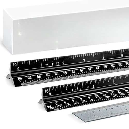 12 Inch Architectural and Engineering Scale Ruler Set - Professional ...