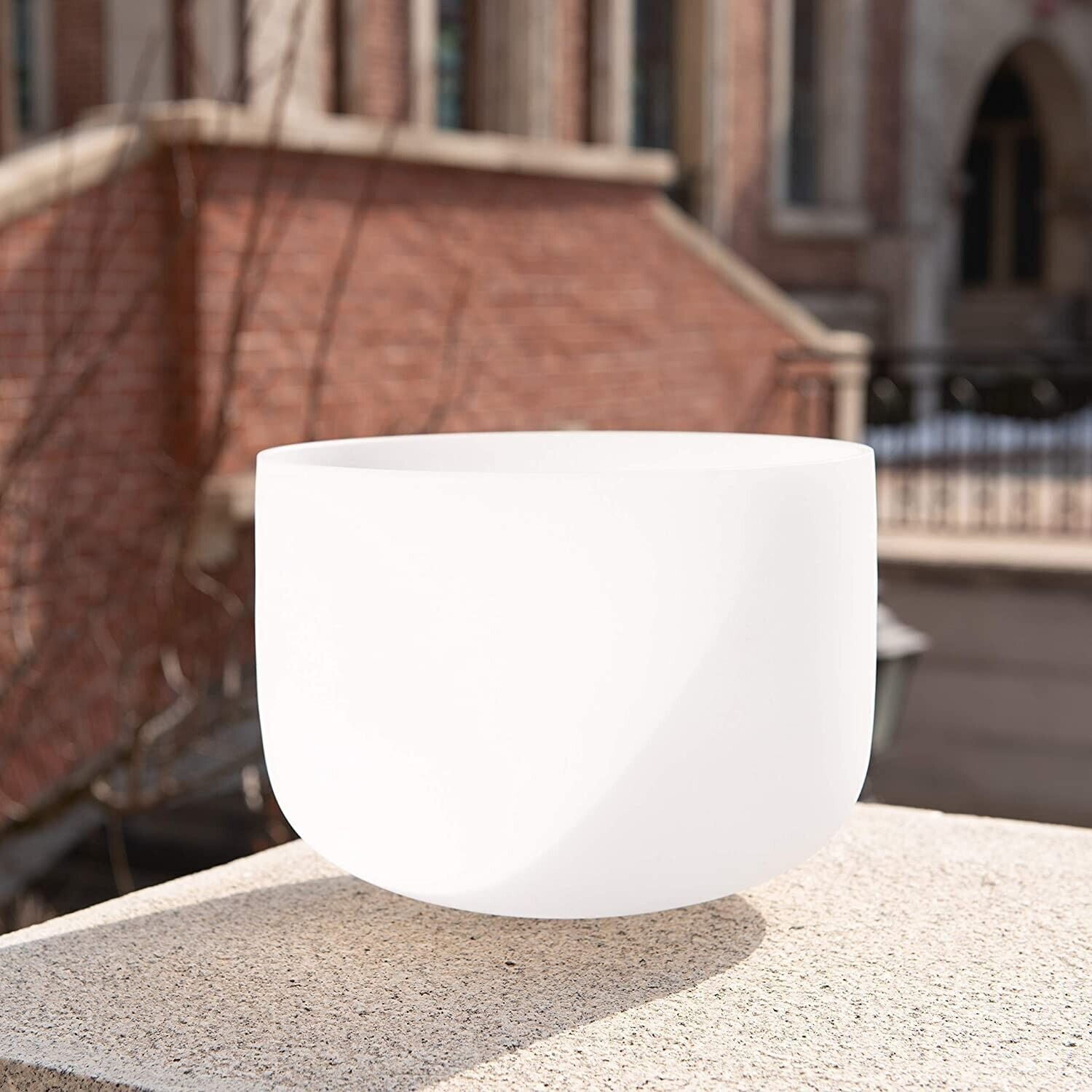 12 Inch B Crystal Singing Bowl Crown Chakra Frosted Quartz Sound ...