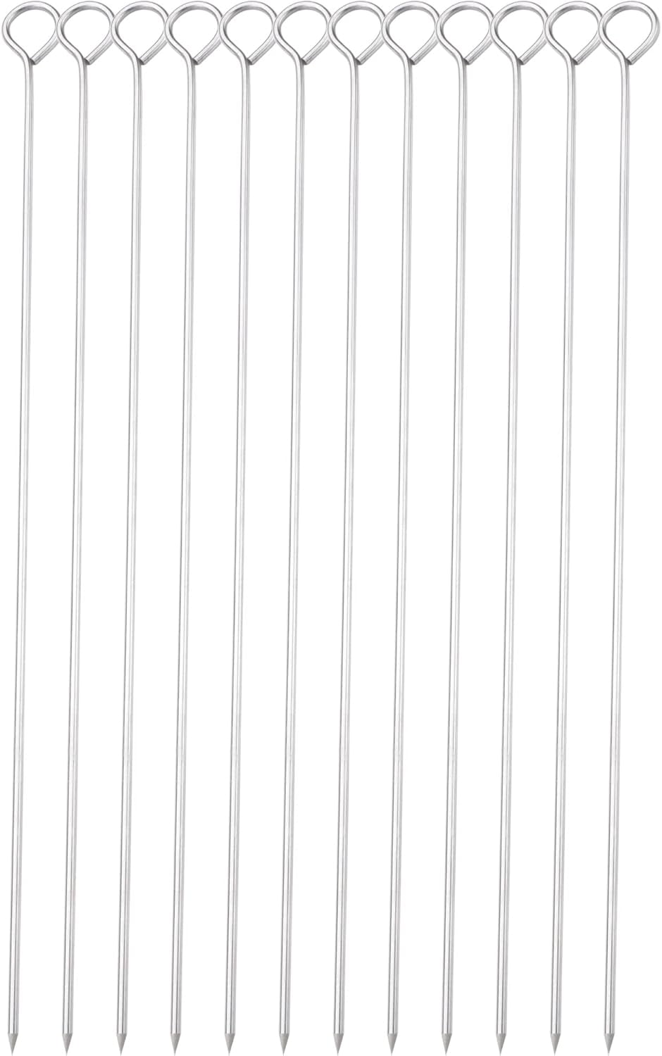 12 Inch Barbecue Skewers, Stainless Steel BBQ Skewers, Shish Kebab Kabob Skewers 12Pcs - Walmart.com