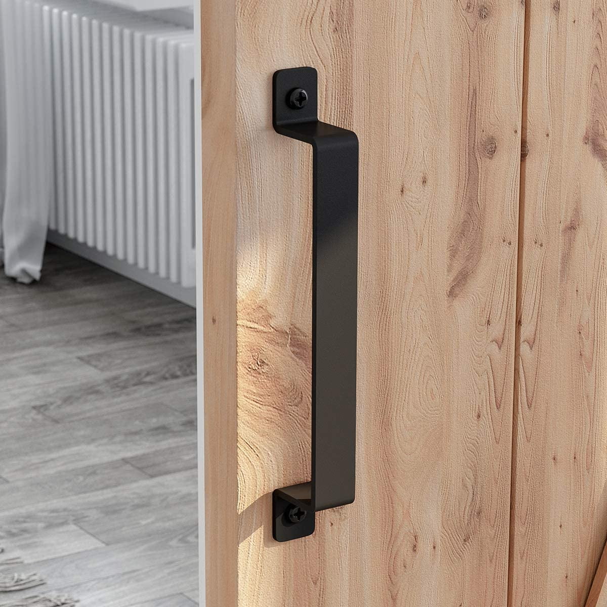 12 Inch Barn Door Handle Rustic Black Long Solid Metal Pull Fits Barn ...