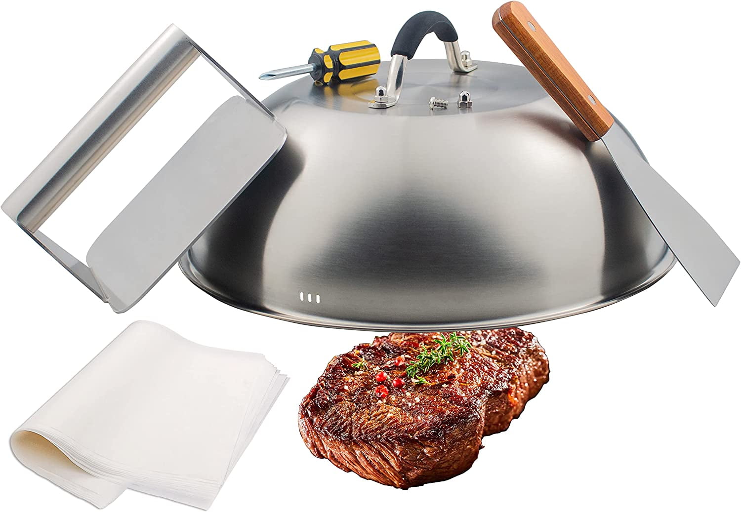 12 Inch Basting Cover Cheese Melting Dome with Heat Resistant Handle ...