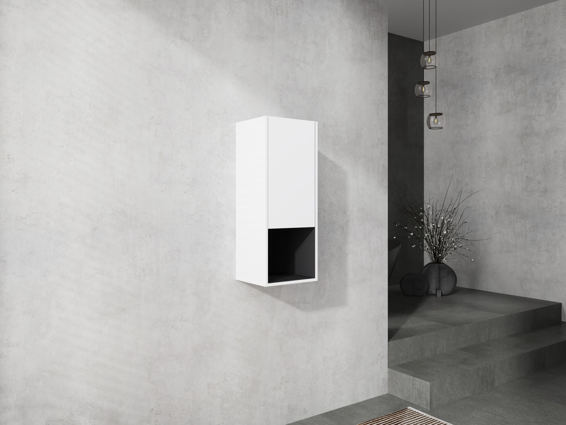 12 Inch Bathroom Wall Cabinet with Soft-Close Doors, Floating Design Space-Saving Storage ...