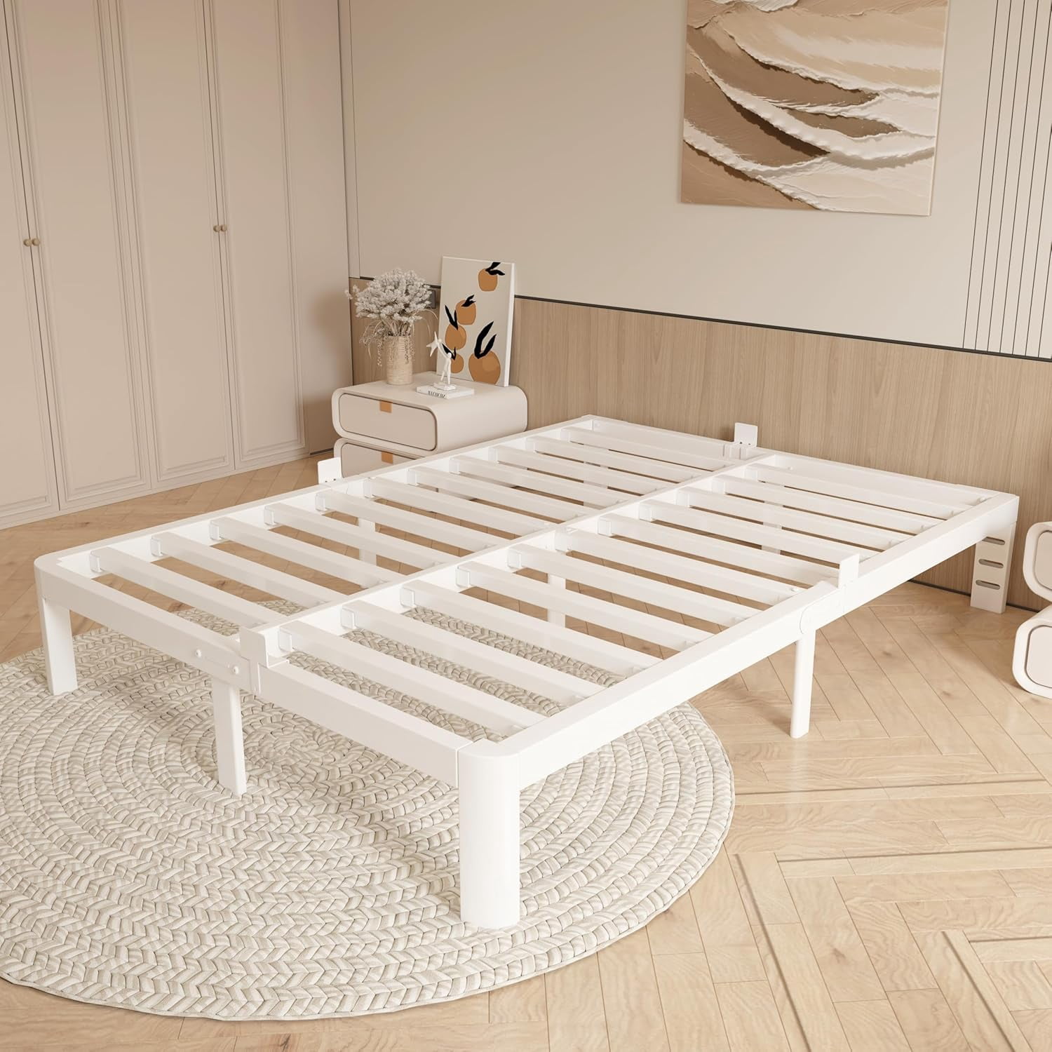 12 Inch Bed Frame No Box Spring Needed, Platform Bed Frame with Metal ...