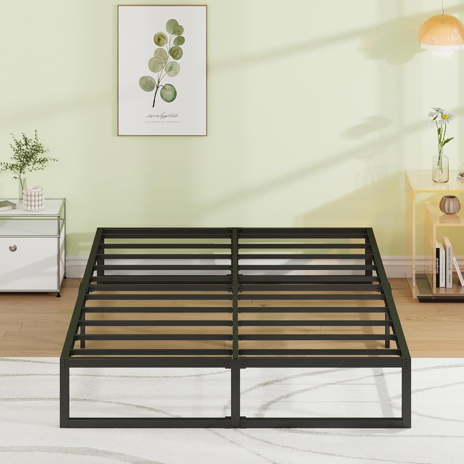 12 Inch Bed Frame No Box Spring Needed Platform BedFrame Size with ...