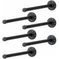 12 Inch Black Industrial Pipe Floating Clothing Rack Wall Mounted Heavy ...
