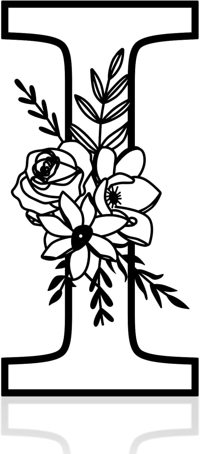 12 Inch Black Metal Monogram Initial Letter Wall Decor,Visual 3D Large ...