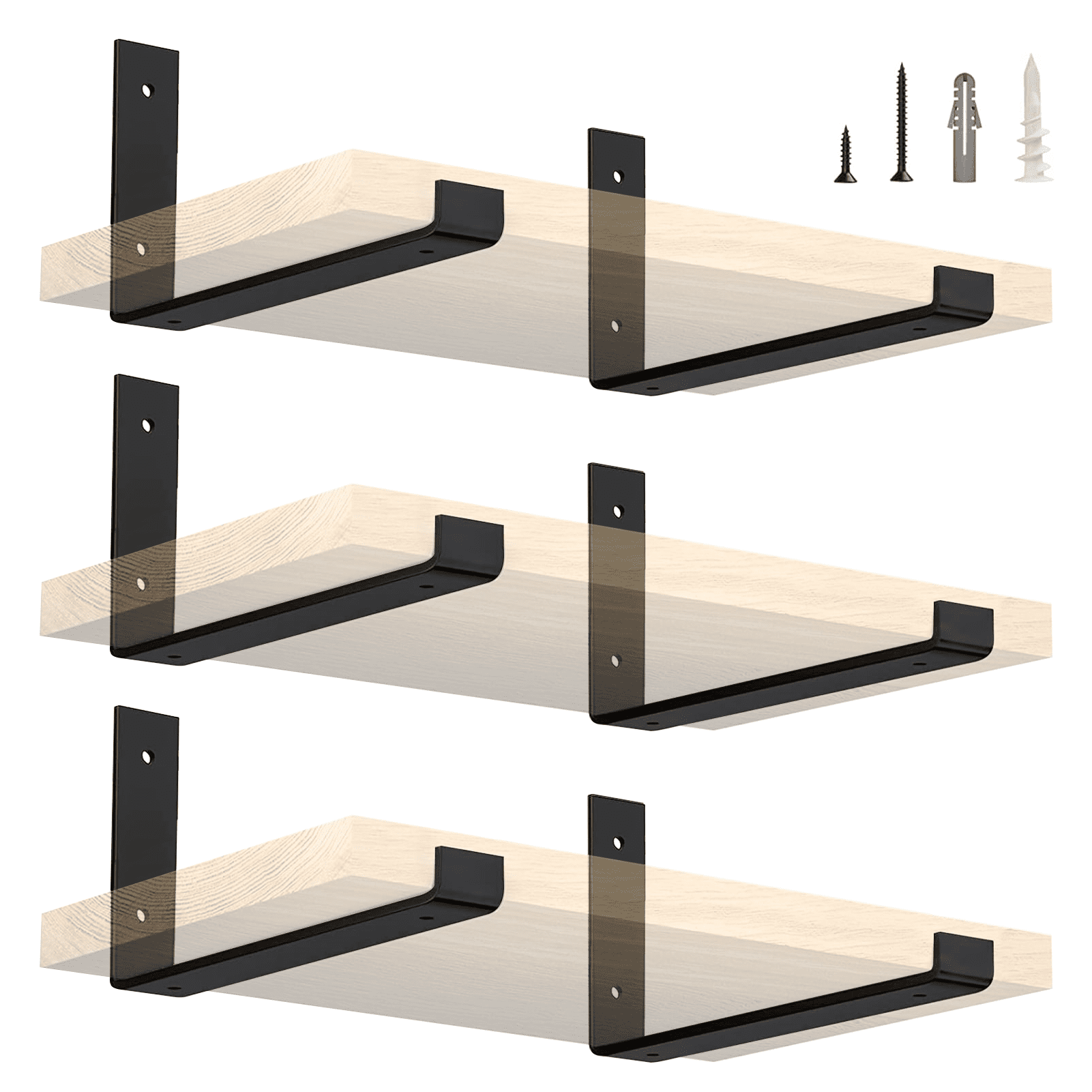 12 Inch Black Shelf Brackets (Fit 11.25" Board) 6-Pack, Heavy Duty ...