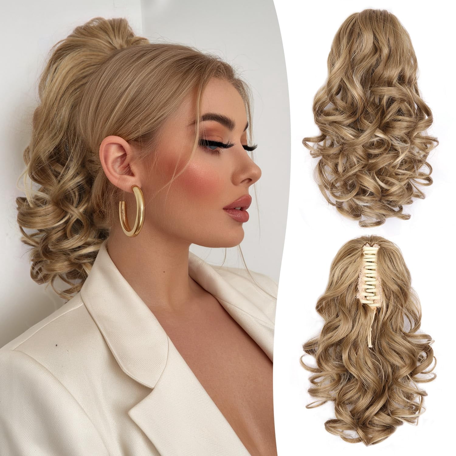12 Inch Blonde Ponytail Extension - Clip in Ponytail Hair Extensions ...