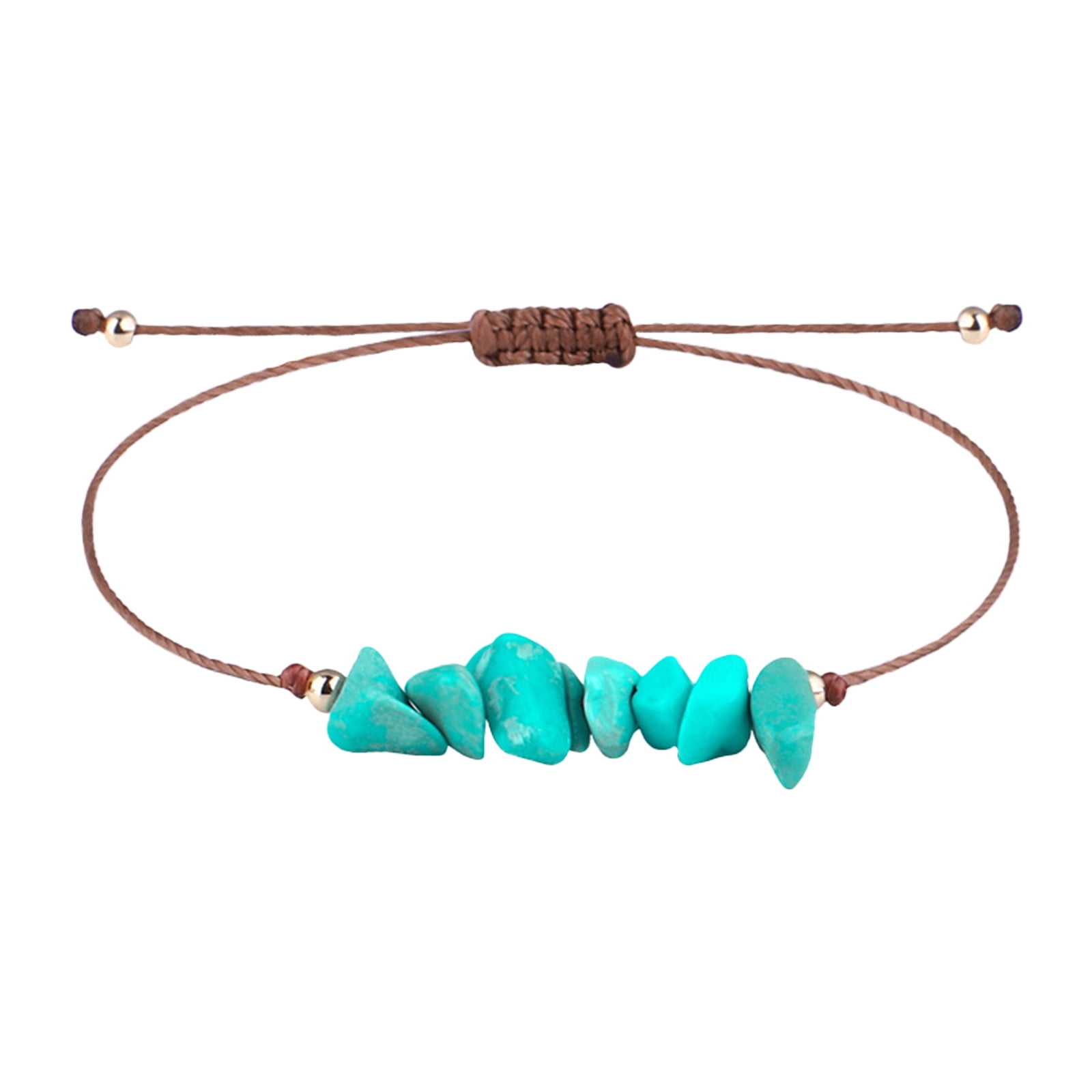 12 Inch Bracelet Irregular Natural Stone Handmade Braided Bracelet ...