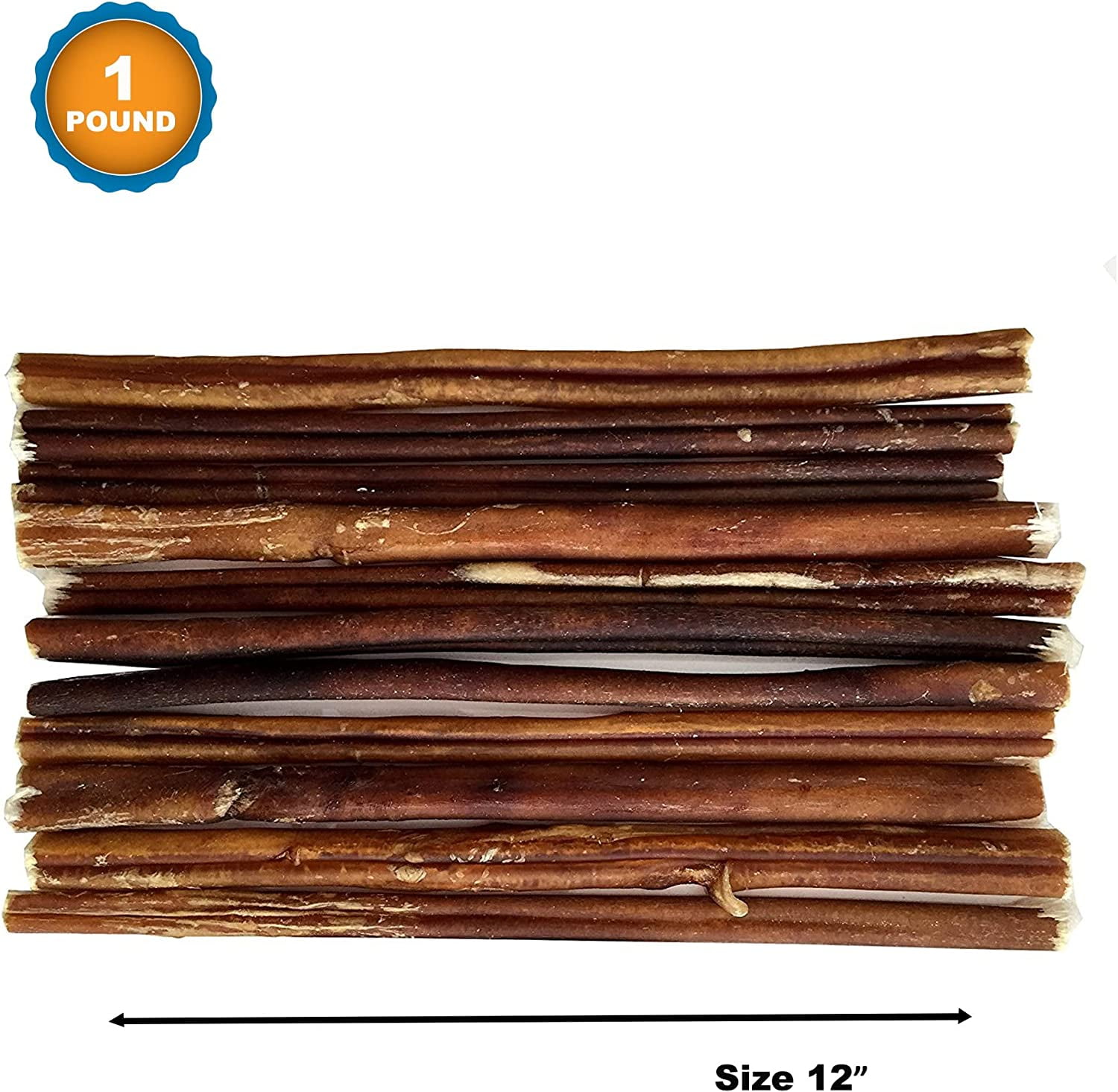 123 Treats 12 Inch Bully Stick for Dogs - 1lb Bag, 100% Natural Beef ...
