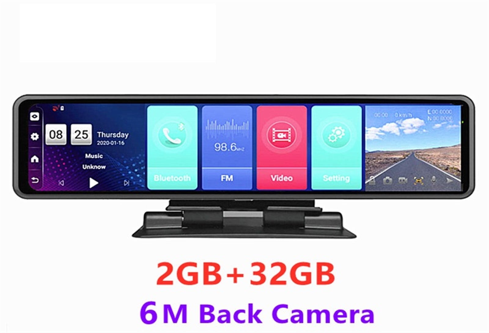 12 Inch Car Mirror 8.1 Dvr Dash Camera 1080P Dual Camera GPS Navigation ...