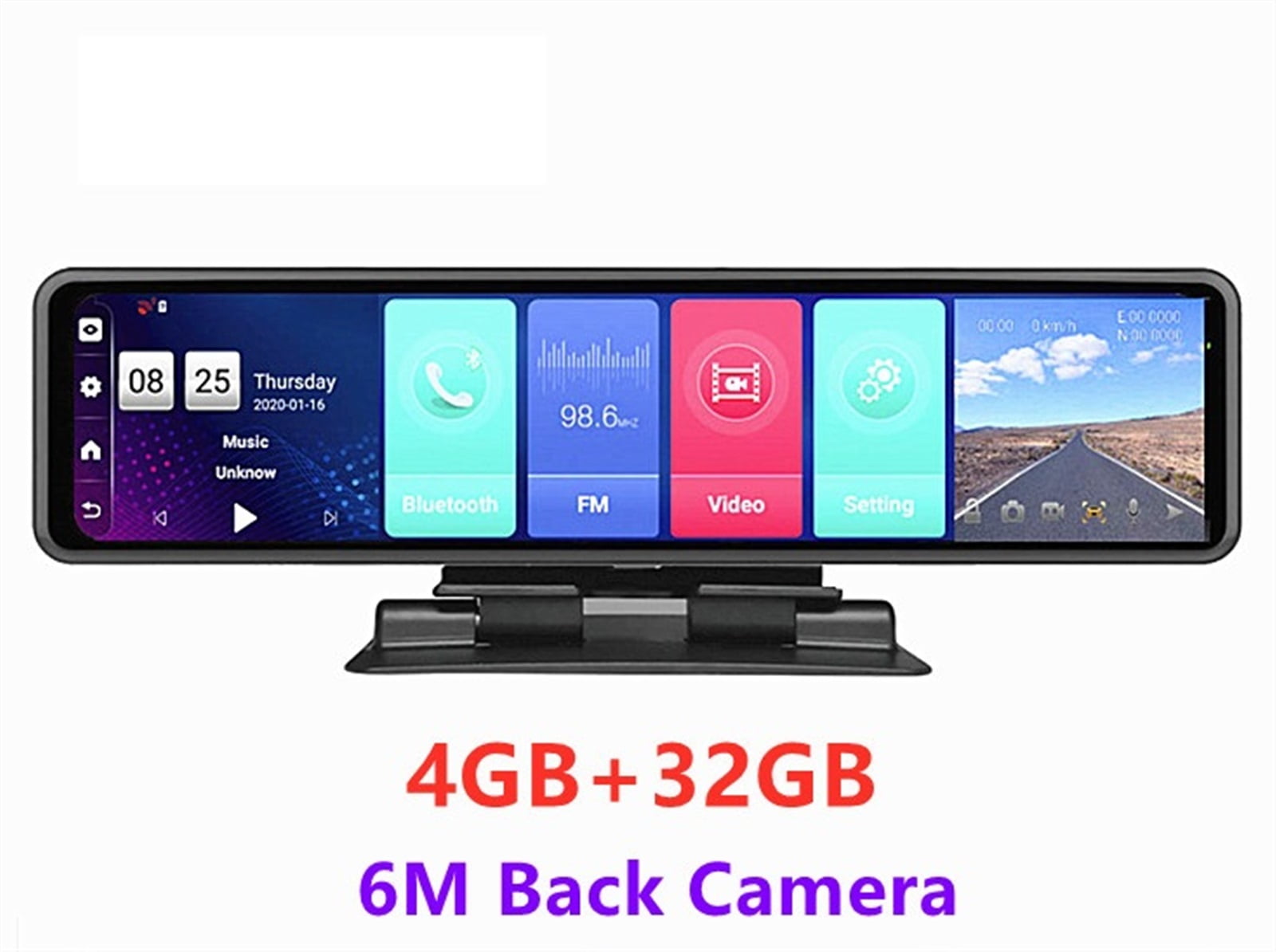 12 Inch Car Mirror 8.1 Dvr Dash Camera 1080P Dual Camera GPS Navigation ...