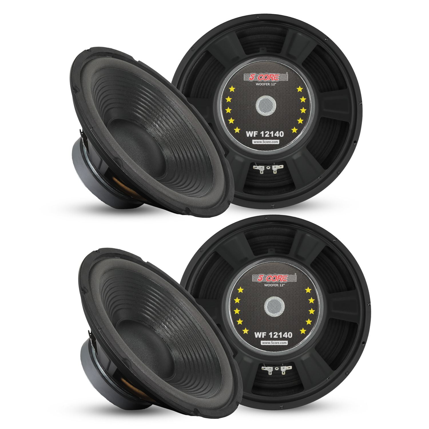 12 Inch Car Subwoofer, 150W RMS 300W Peak 4 Ohm, 2" ASV Copper Voice ...