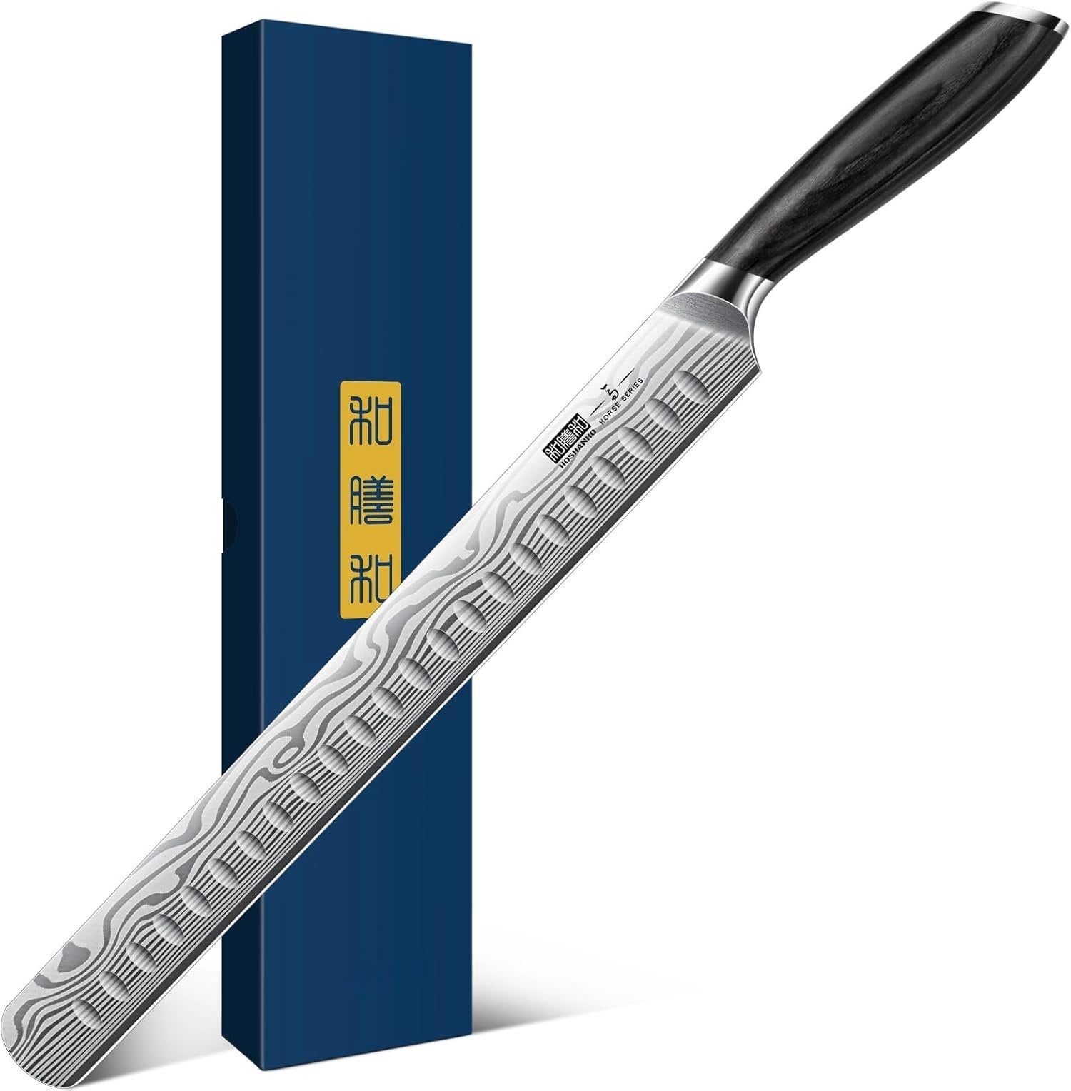 12 Inch Carving , Razor Brisket with Pakkawood Handle, High Carbon ...