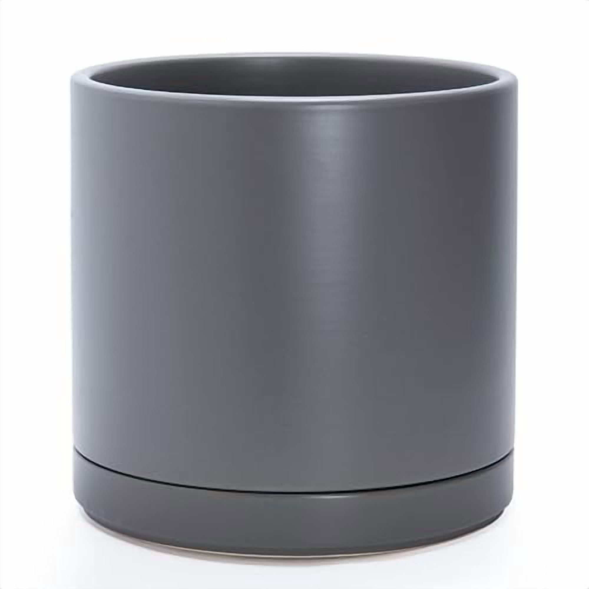 12 Inch Ceramic Planter Pot with Drainage Hole and Saucer, Indoor ...