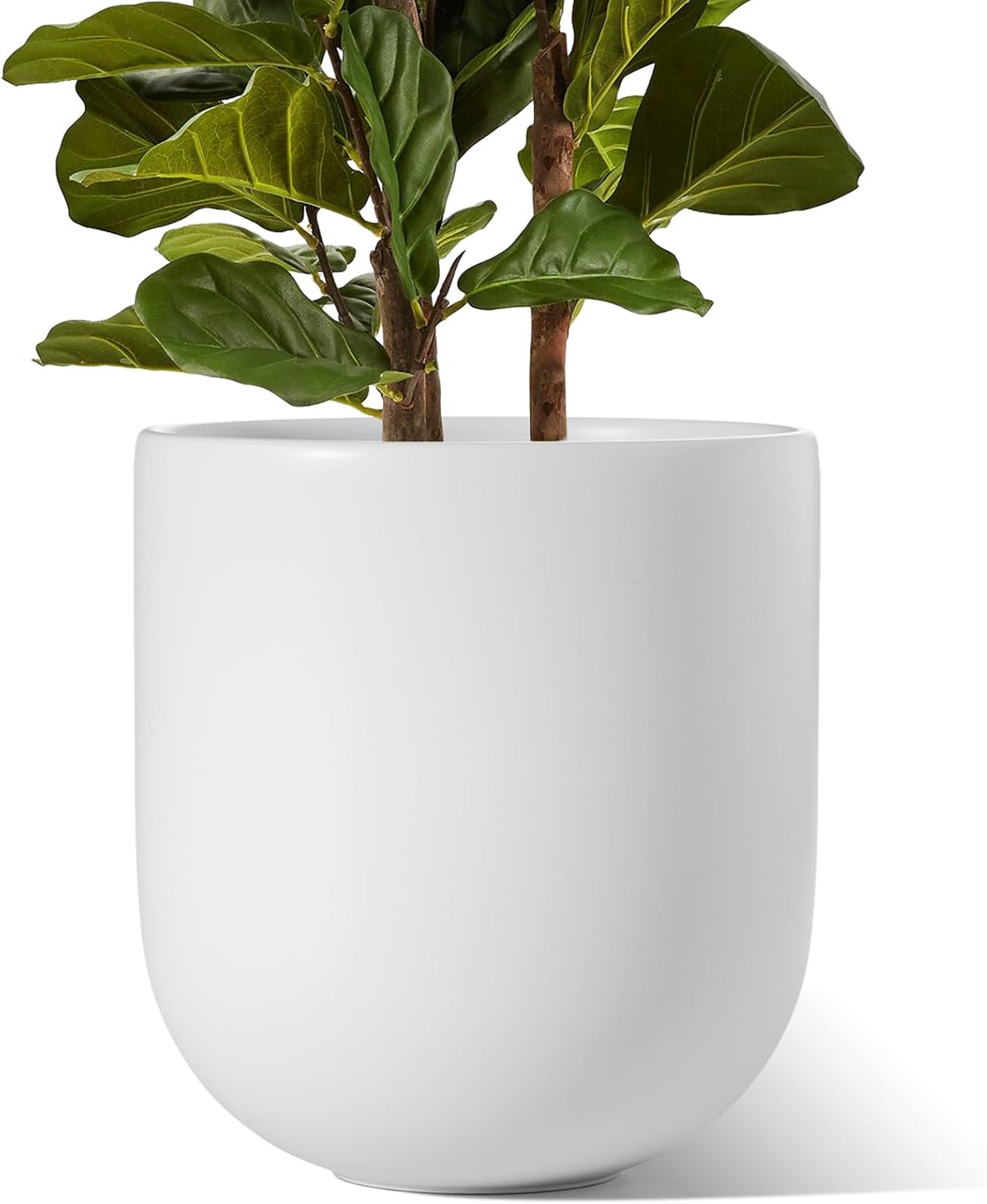 12 Inch Ceramic Planters for Indoor Plants, Large White Plant Pots with ...