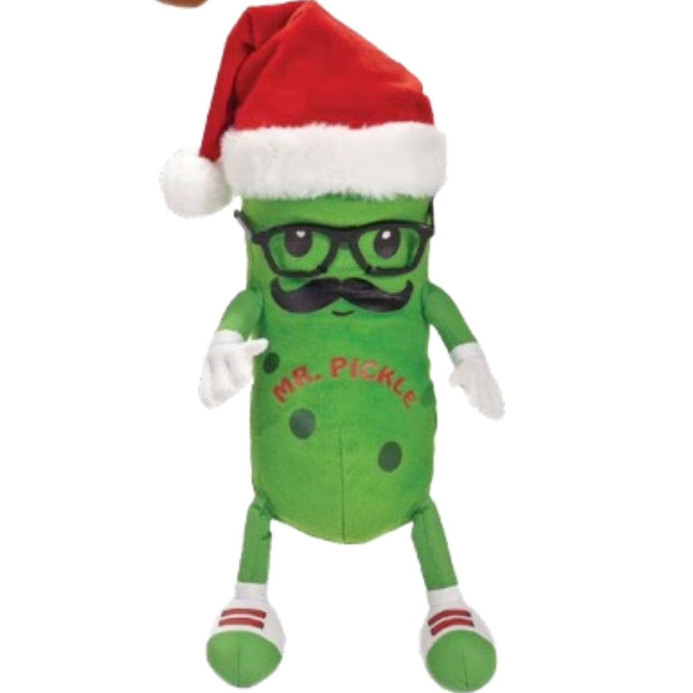 12-Inch Christmas Pickle Stuffed Toy with Hat – Holiday Decor Plush Toy ...