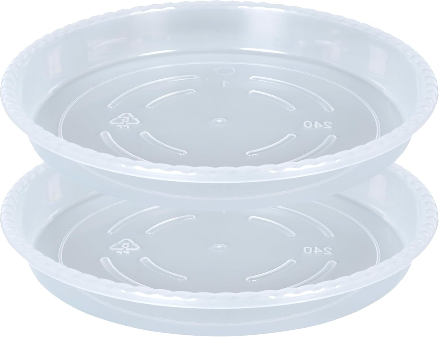 12 Inch Clear Plastic Plant Saucers 2 Pack, Heavy Duty Drip Trays for ...