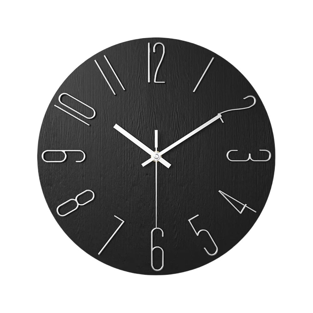 12 Inch Clock Wall Clock Living Room Mute Home Modern Simple Clock Wall ...