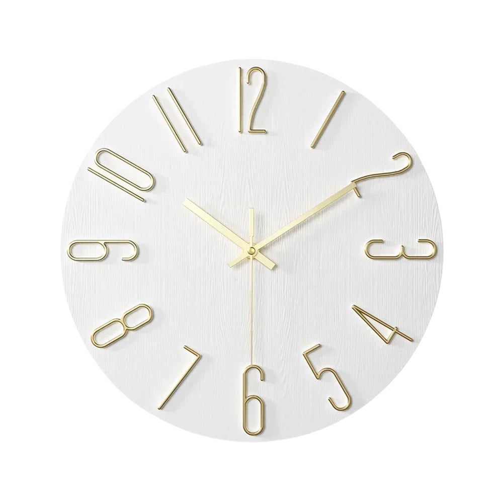 12 Inch Clock Wall Clock Living Room Mute Home Modern Simple Clock Wall ...