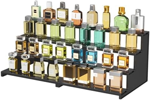 12 Inch Cologne Organizer for Men, 4 Tier Large Plastic Perfume Stand ...