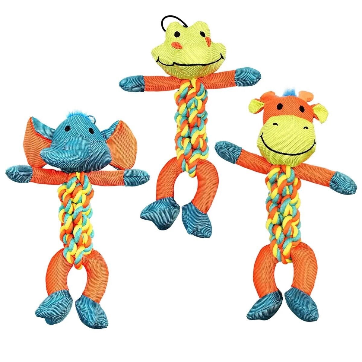 12 Inch Colorful Rope Braided Body Dog Toy Durable Nylon Heavy Duty Tug ...