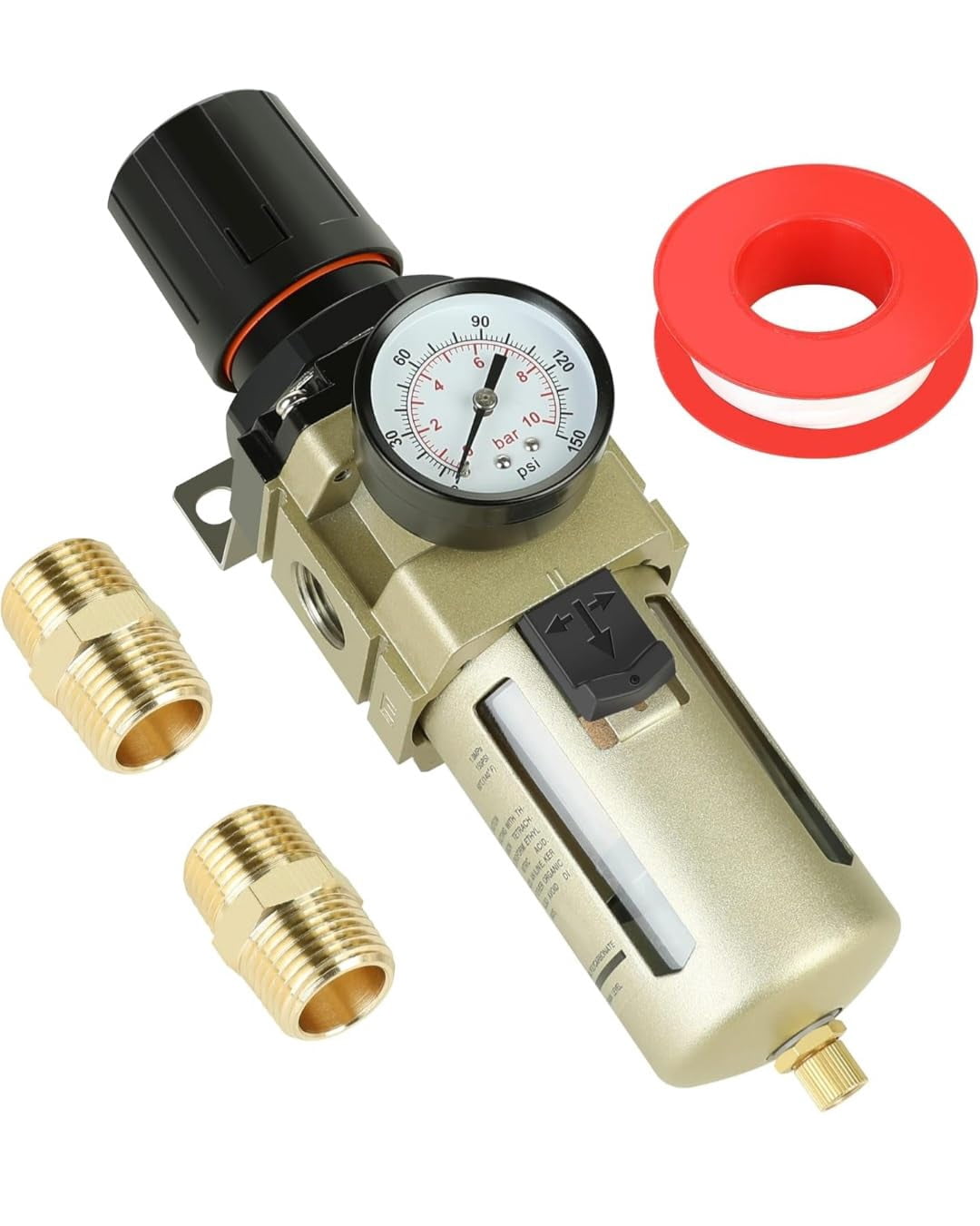 12 Inch Compressed Air Filter Regulator Combo with Pressure Gauge ...