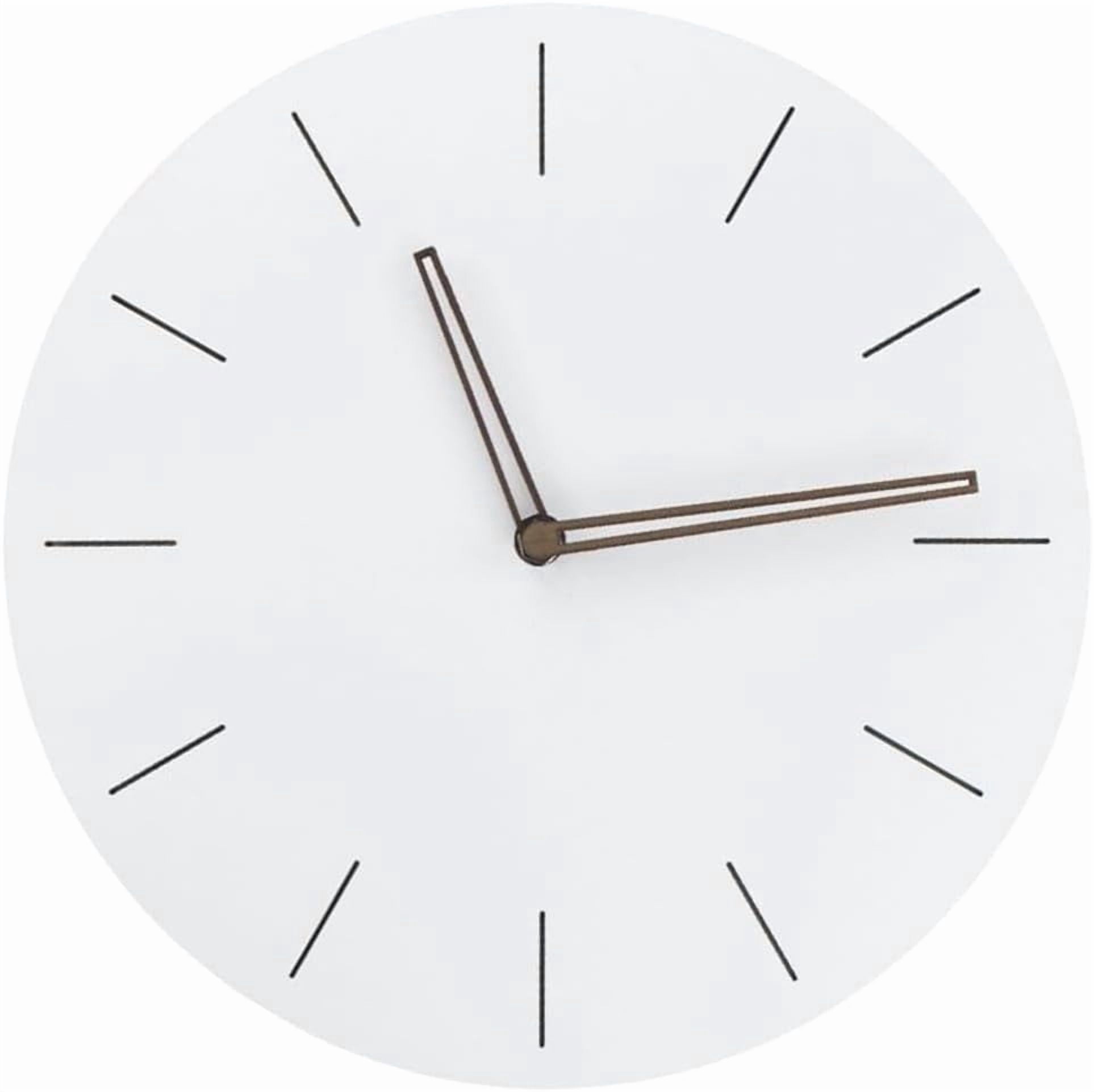 12 Inch Contemporary White MDF Wooden Wall Clock with Quiet Quartz Easy ...