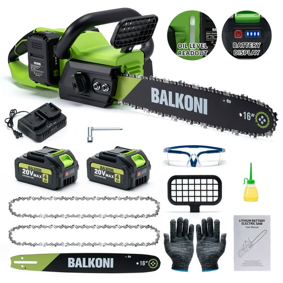 12 Inch Cordless Brushless Electric Chainsaw, 9000RPM High Speed ...