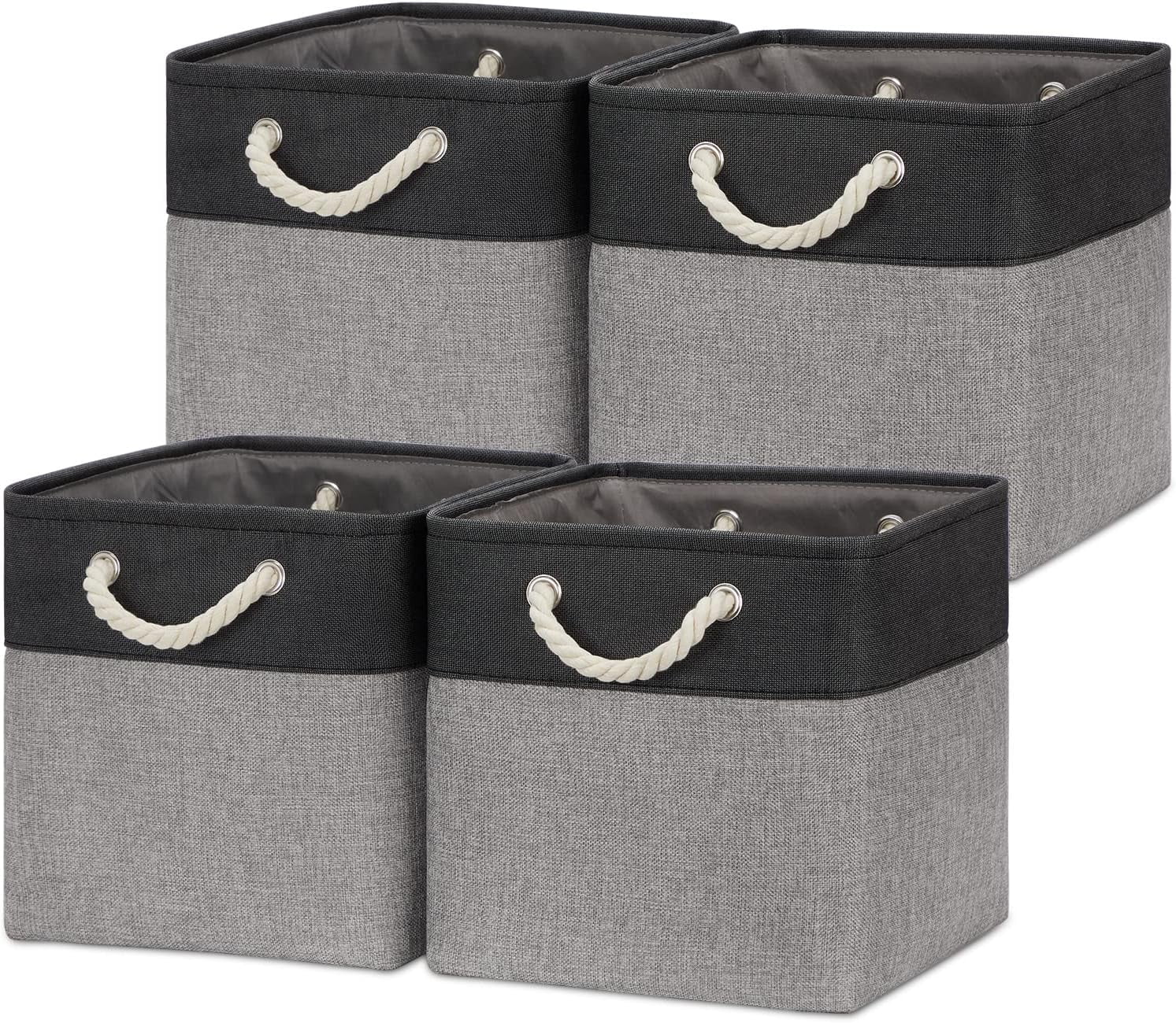 12 Inch Cube Storage Baskets 4 Pack Fabric Storage Bin for Clothes ...