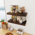 12 Inch Deep Floating Shelves, 24 x 12 Rustic Wood Wall Shelves for ...