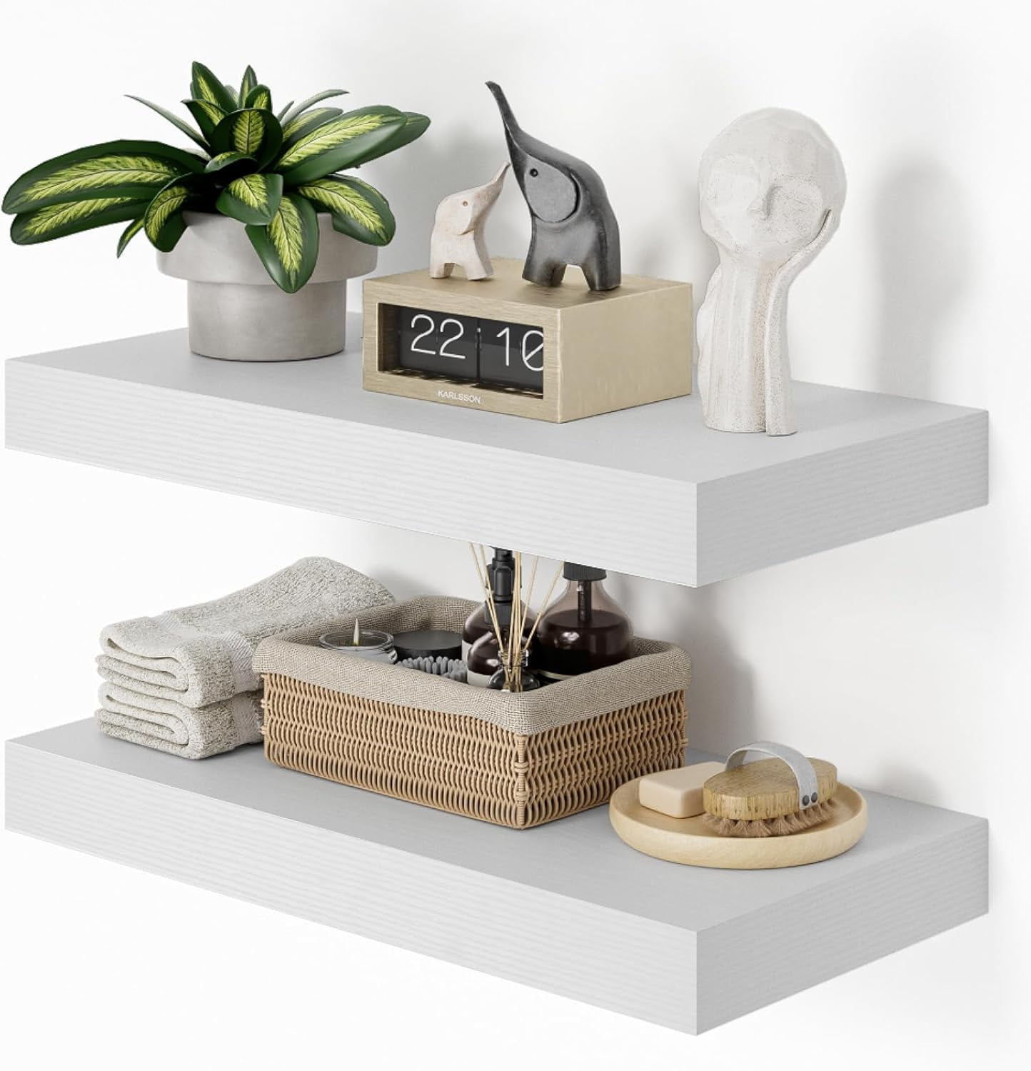 12 Inch Deep Floating Shelves, 24 x 12 inch Wall Mounted Shelves, Large ...