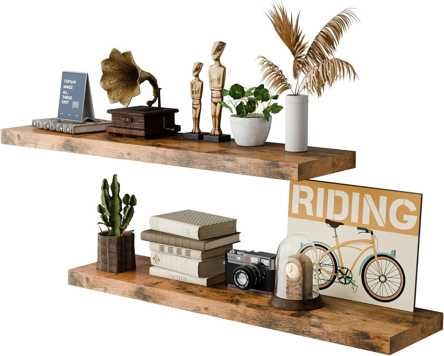 12 Inch Deep Floating Shelves, 48 Inch Fireplace Mantel Set of 2 ...