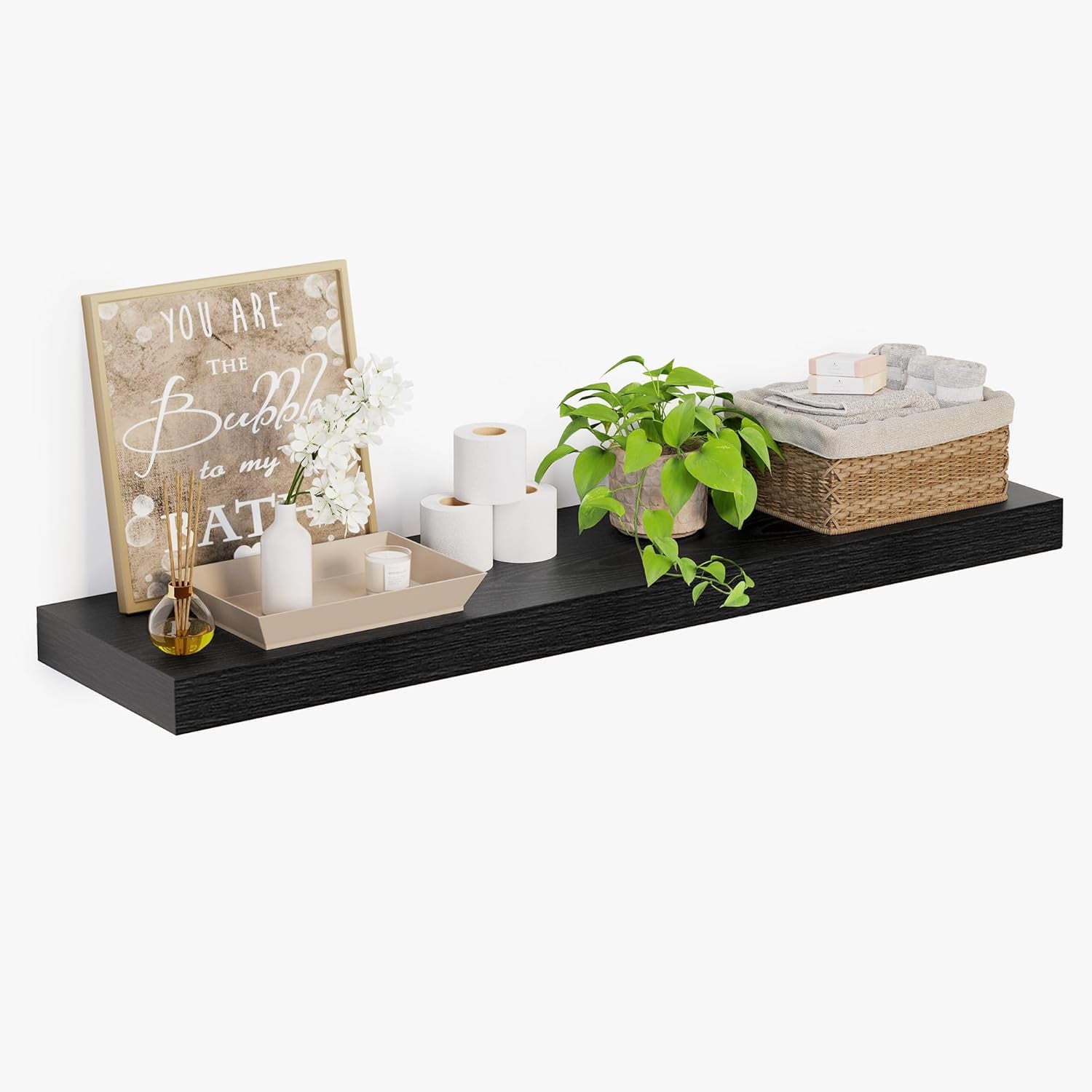 12 Inch Deep Floating Shelves 48 x 12 Long Wall Shelf Large Display ...