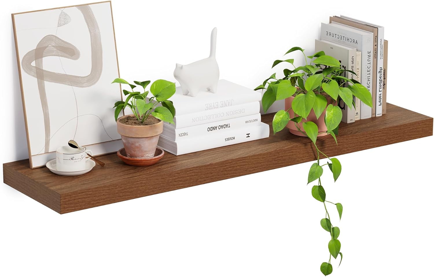 12 Inch Deep Floating Shelves, 48 x 12 inches Long Wall Shelf, Large ...