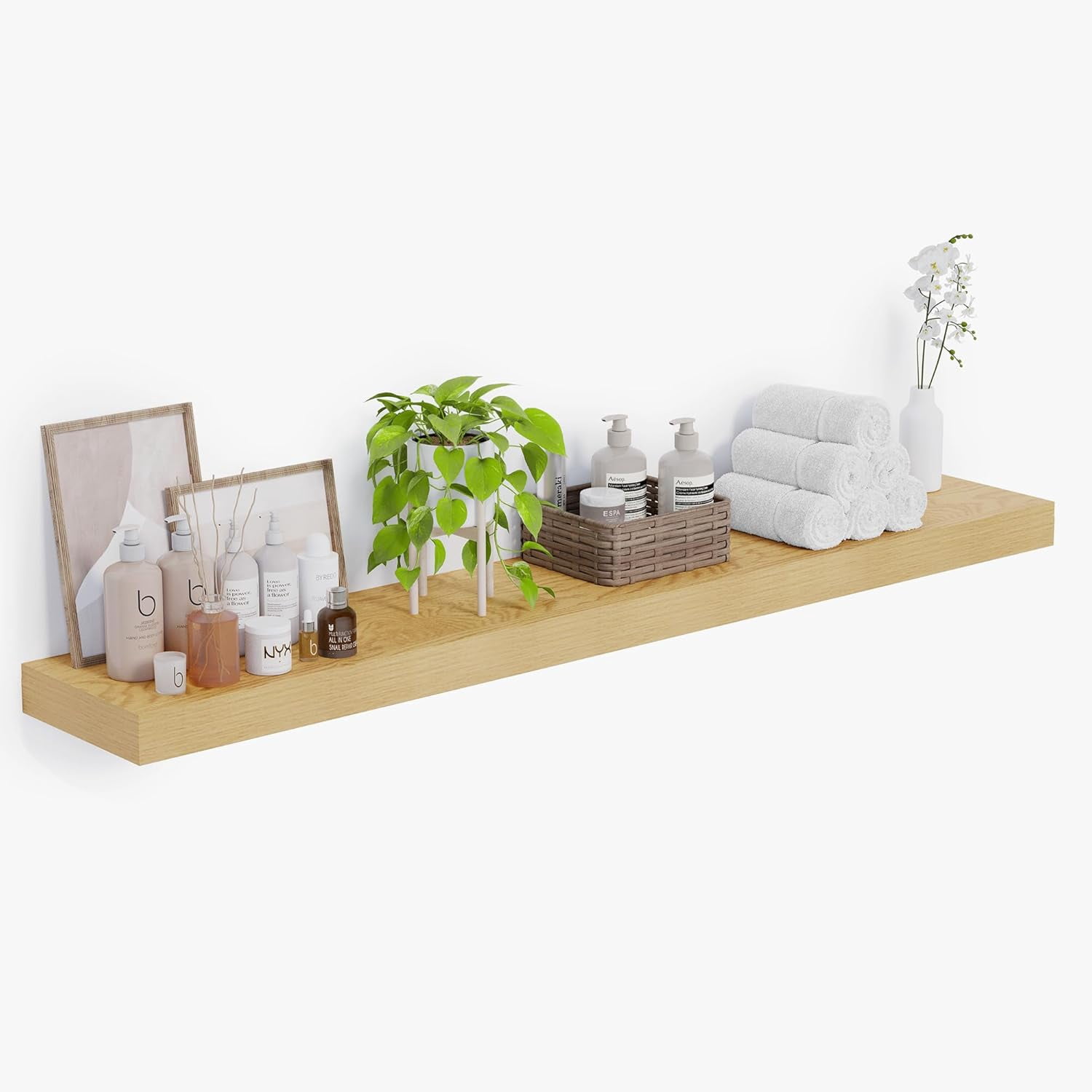 12 Inch Deep Floating Shelves, 72 x 12 inches Long Wall Shelf, Large ...