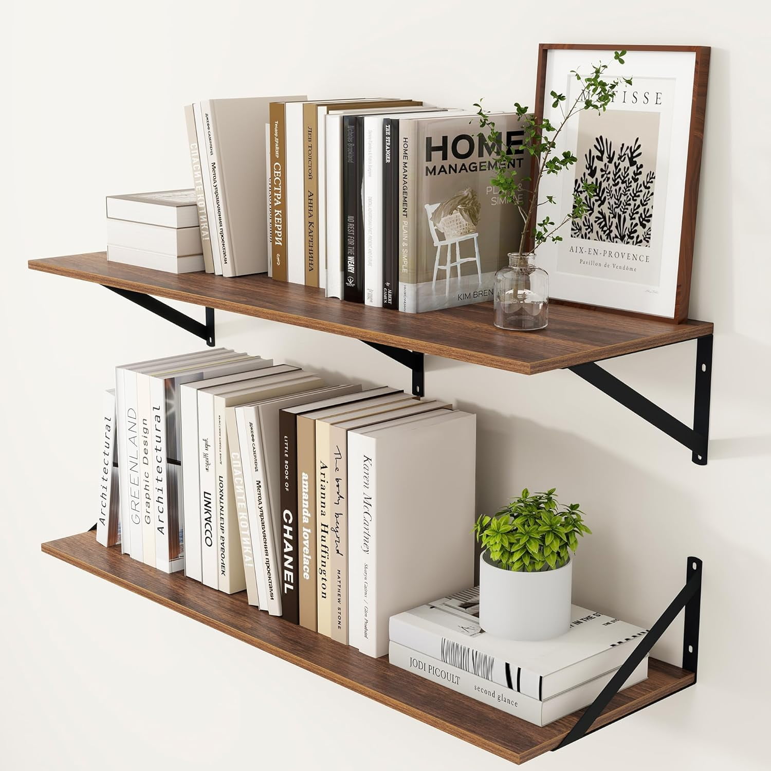 12 Inch Deep Floating Shelves for Wall, 36W x 12D Wood Wall Shelves Set ...