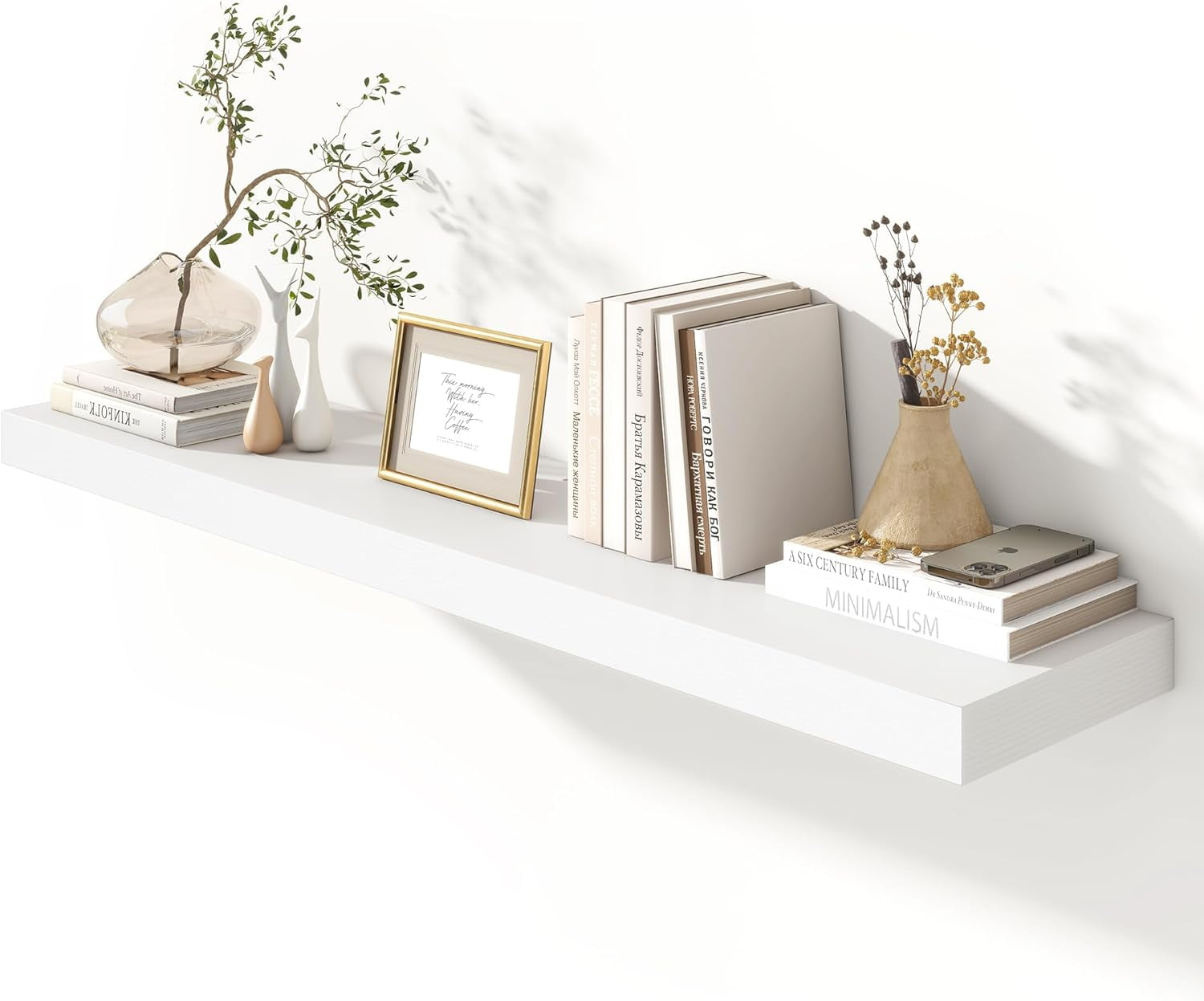 12 Inch Deep Floating Shelves for Wall | White Floating Shelves 55 Inch ...