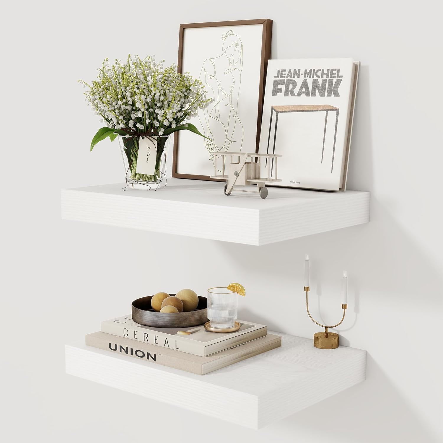 12 Inch Deep White Floating Shelves, 16 x 12 Floating Shelf for Books ...