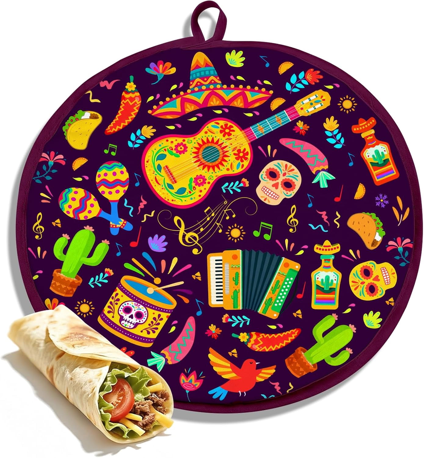 12 Inch Deer Tortilla Warmer Pouch, Microwavable Fabric Bag Keeps Food ...