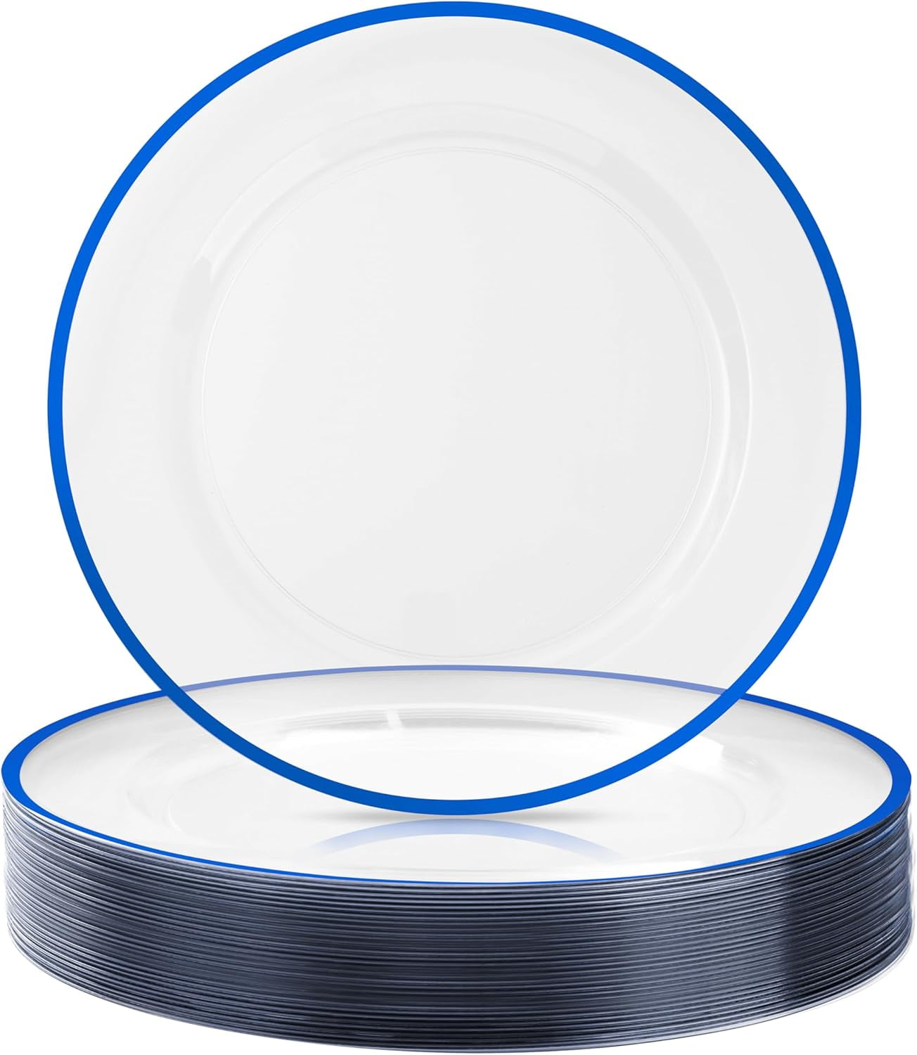 12 Inch Disposable Charger Plates, 50 Pack Plastic Clear Plates with ...