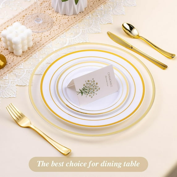 12 Inch Disposable Decor Charger Plates, 50 Pack Plastic Clear Plates ...