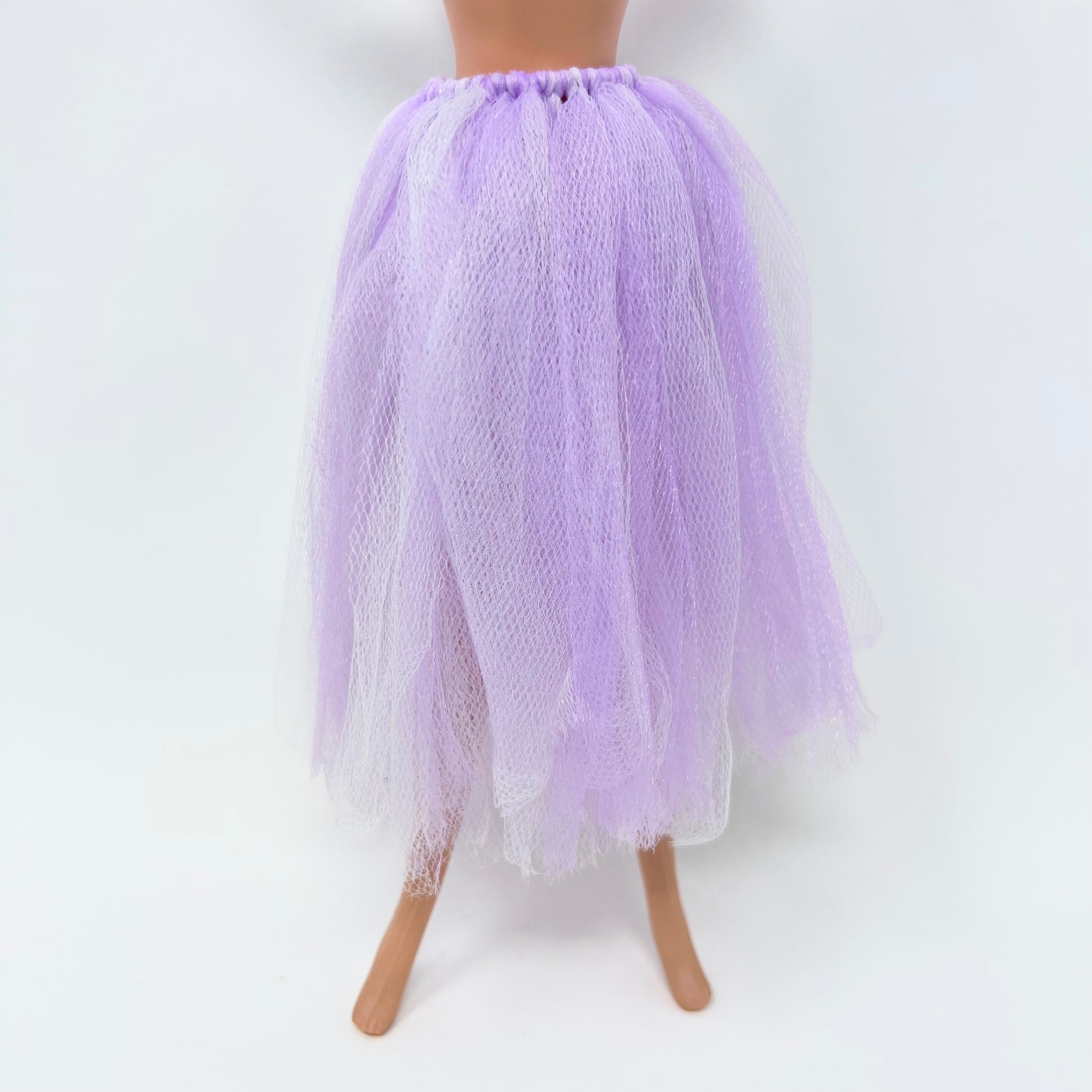 12 Inch Doll Handmade Light Purple & White Fringe Ballerina Tutu Skirt ...