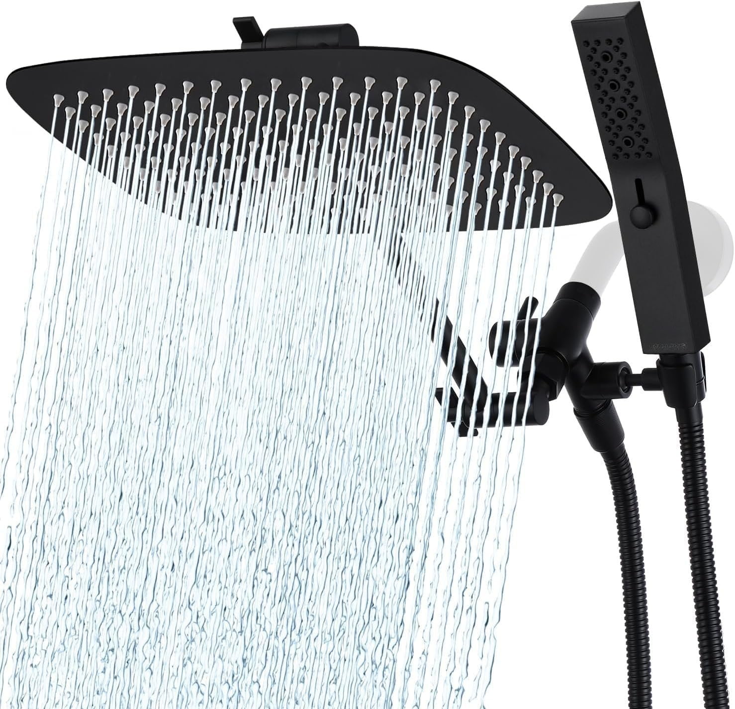 12 Inch Dual Square Shower with Handheld Combo, Rain Shower ...