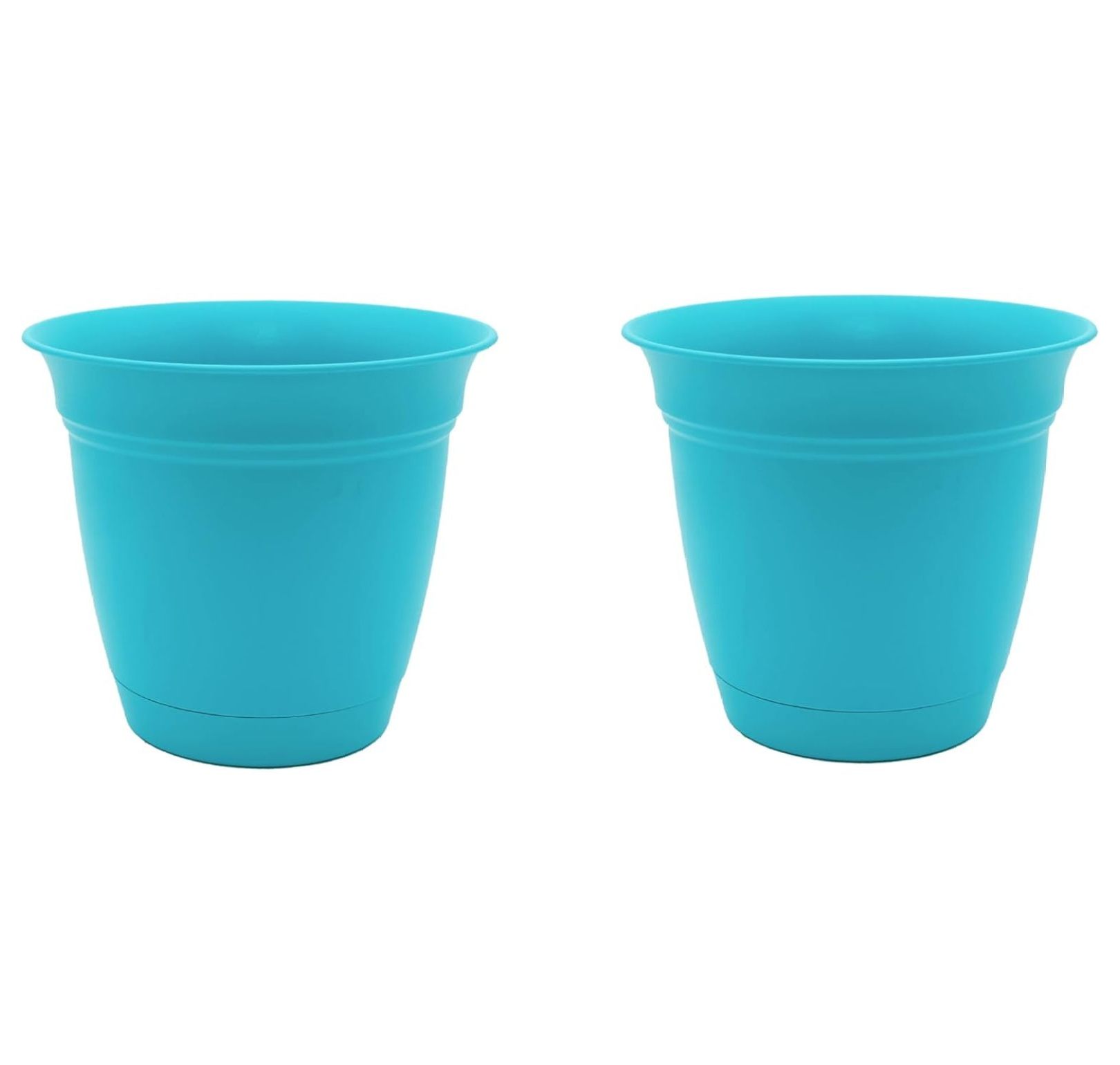 12 Inch Eclipse Round Planter with Saucer - Indoor Outdoor Plant Pot ...